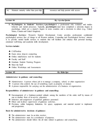 Educational guidance & counseling study material for mid term b.ed. 6th ...