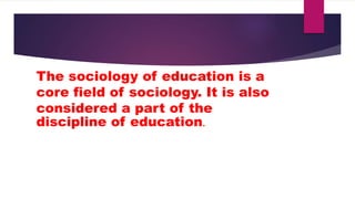 Educational implications of various sociological concepts | PPTX