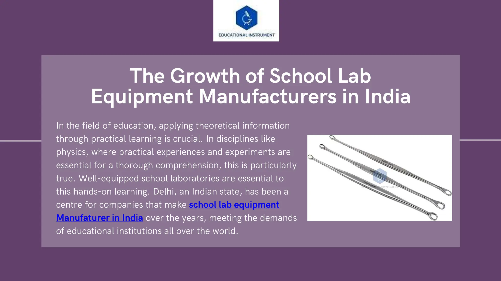 School Lab Equipment Manufacturers | PPTX
