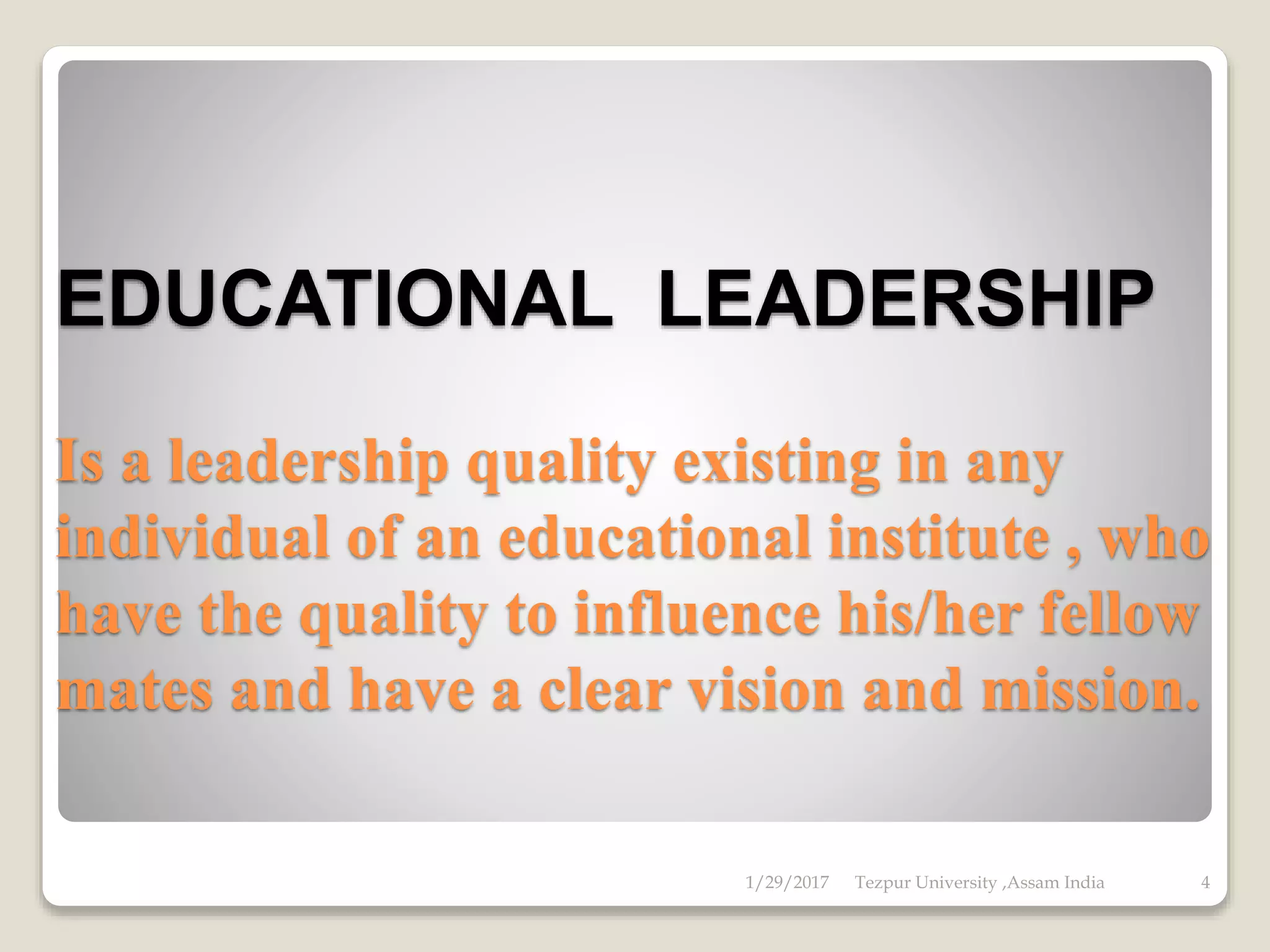 Educational leadership | PPTX