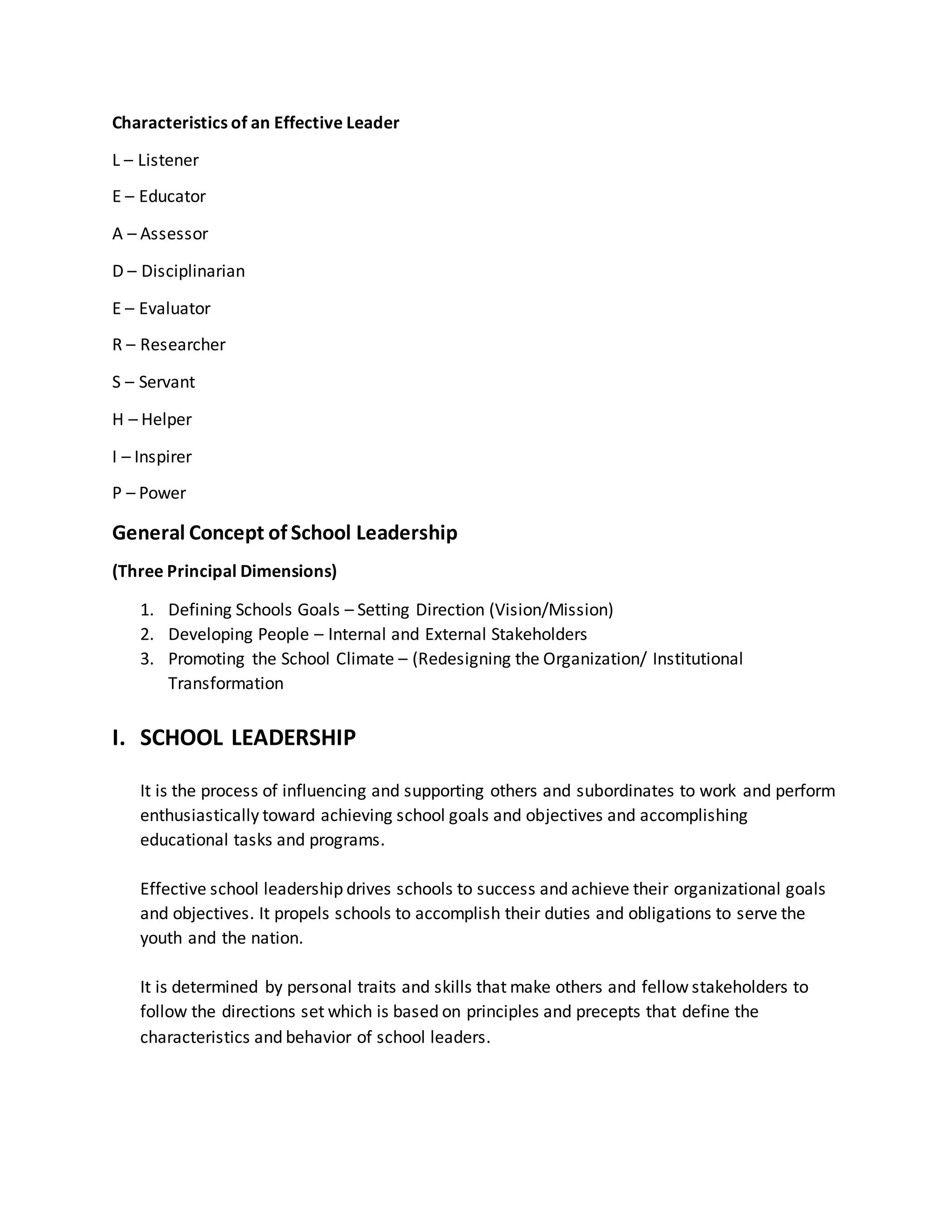 Educational leadership | DOCX
