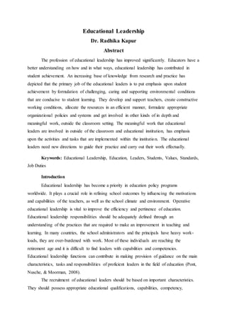 Educational leadership | DOCX