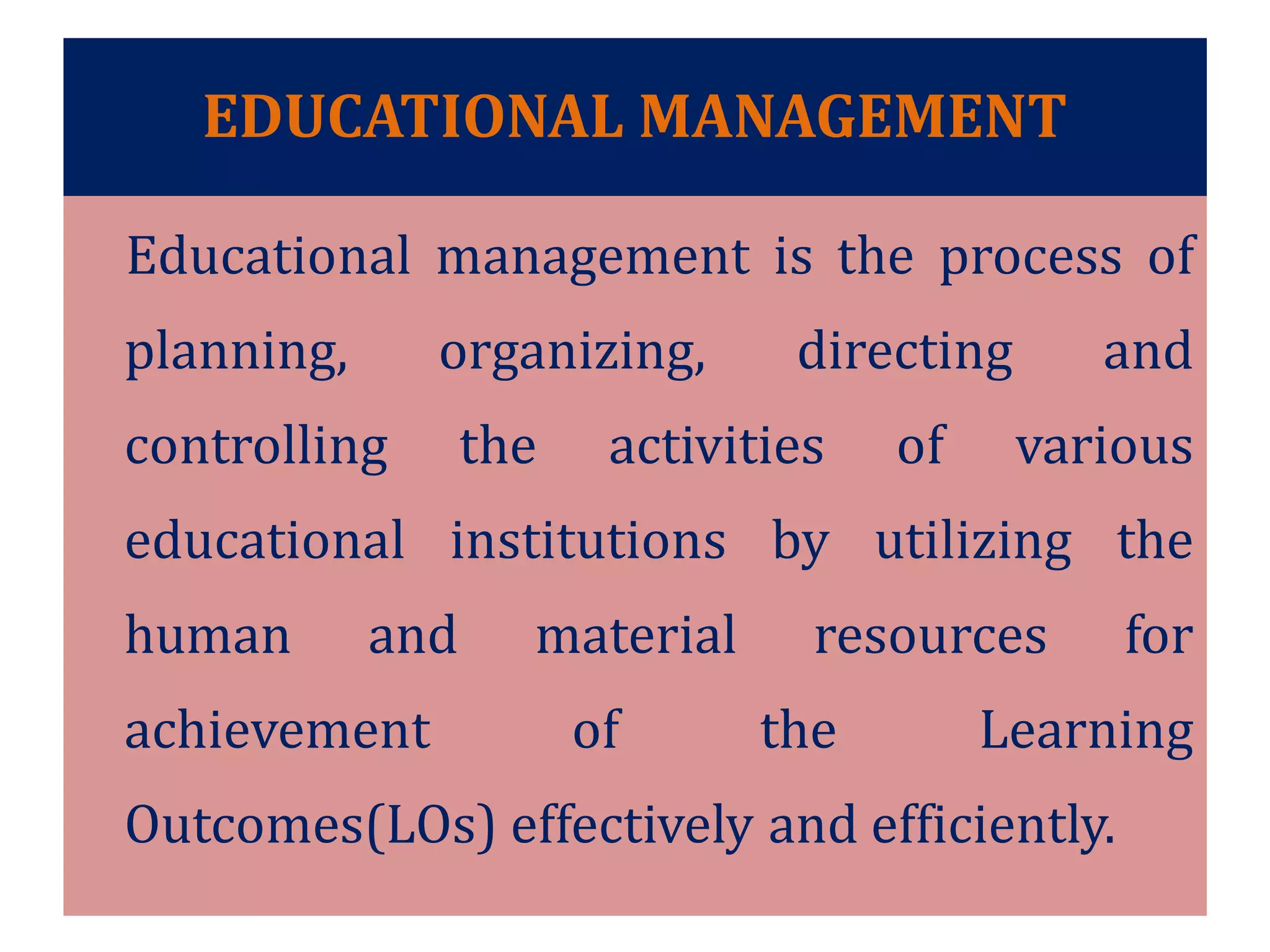 Educational management structure & roles at different levels by Dr R N ...
