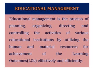Educational management structure & roles at different levels by Dr R N ...