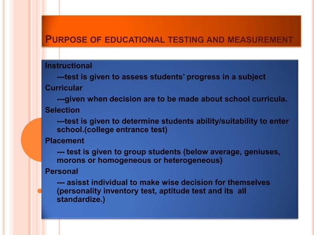 Educational measurement, assessment and evaluation | PPTX