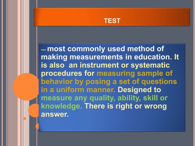 Educational measurement, assessment and evaluation | PPT