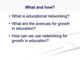 Educational networking | PPTX | Social Networking | Internet