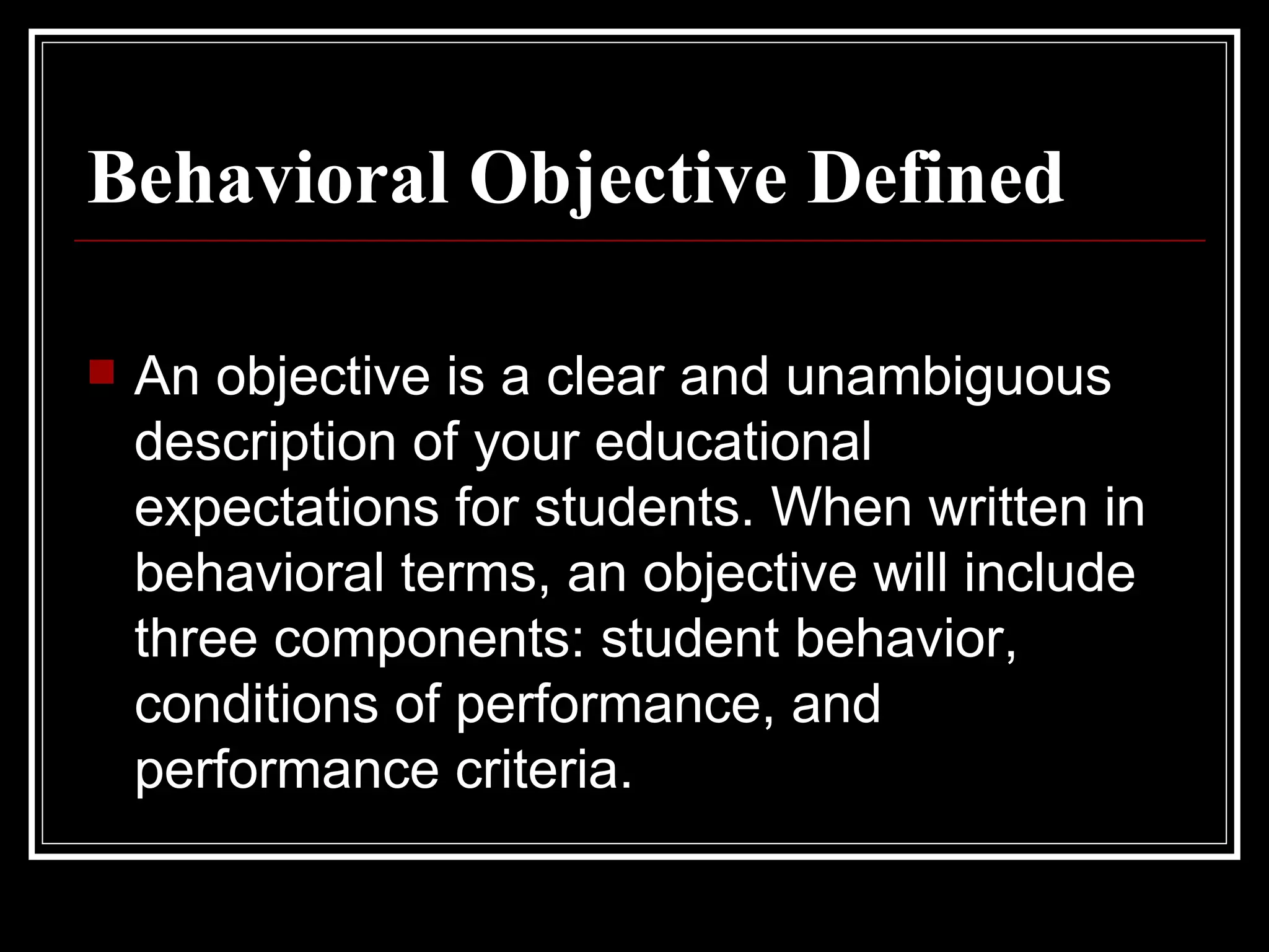 Educational Objectives | PPT | Educational Assessment | Education