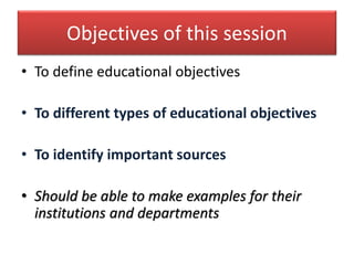 Educational objectives | PPTX