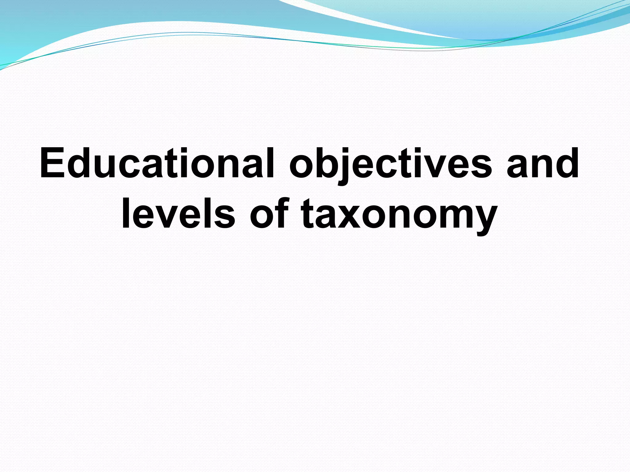 Educational objectives | PPTX