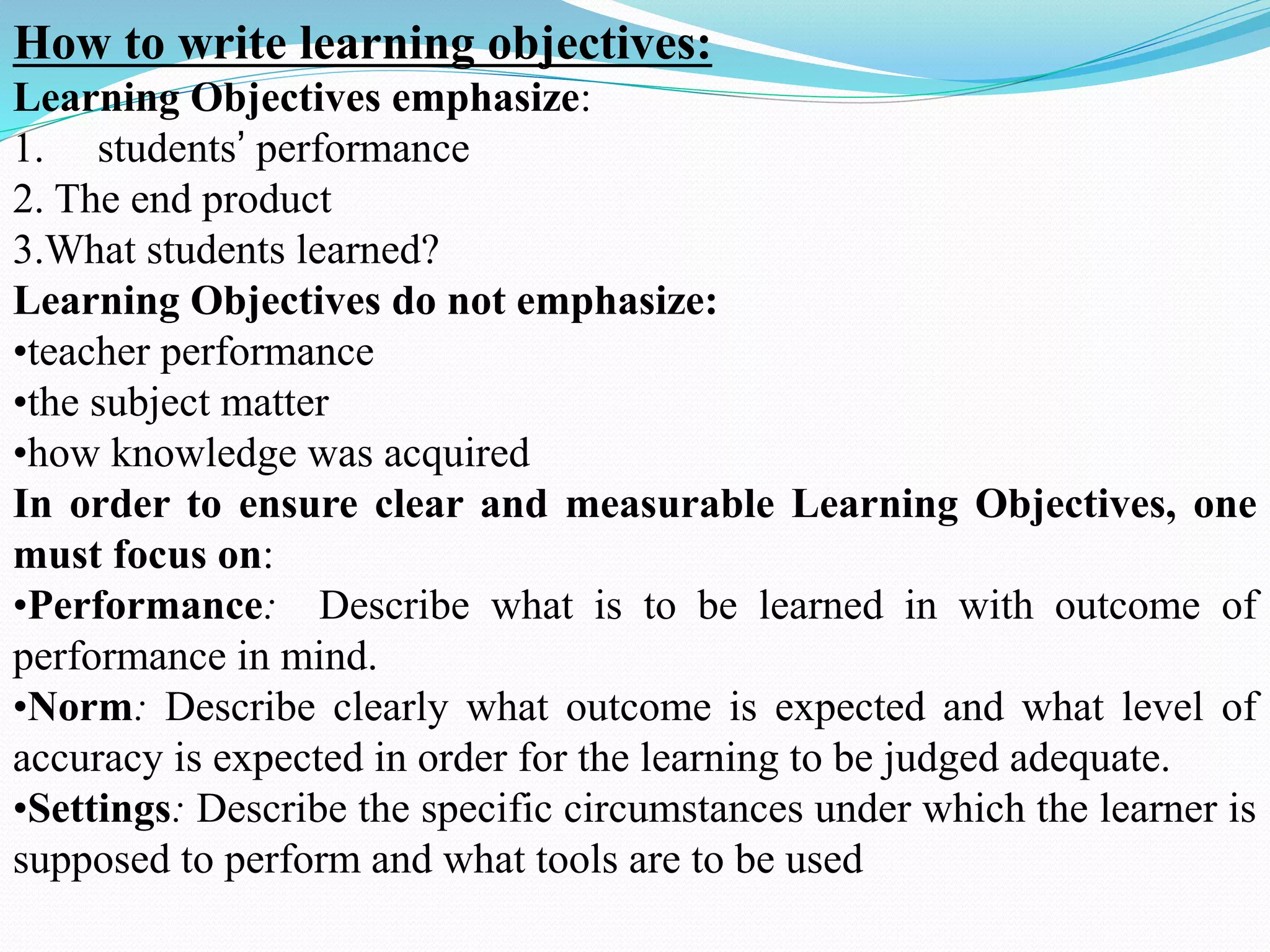 Educational objectives | PPTX