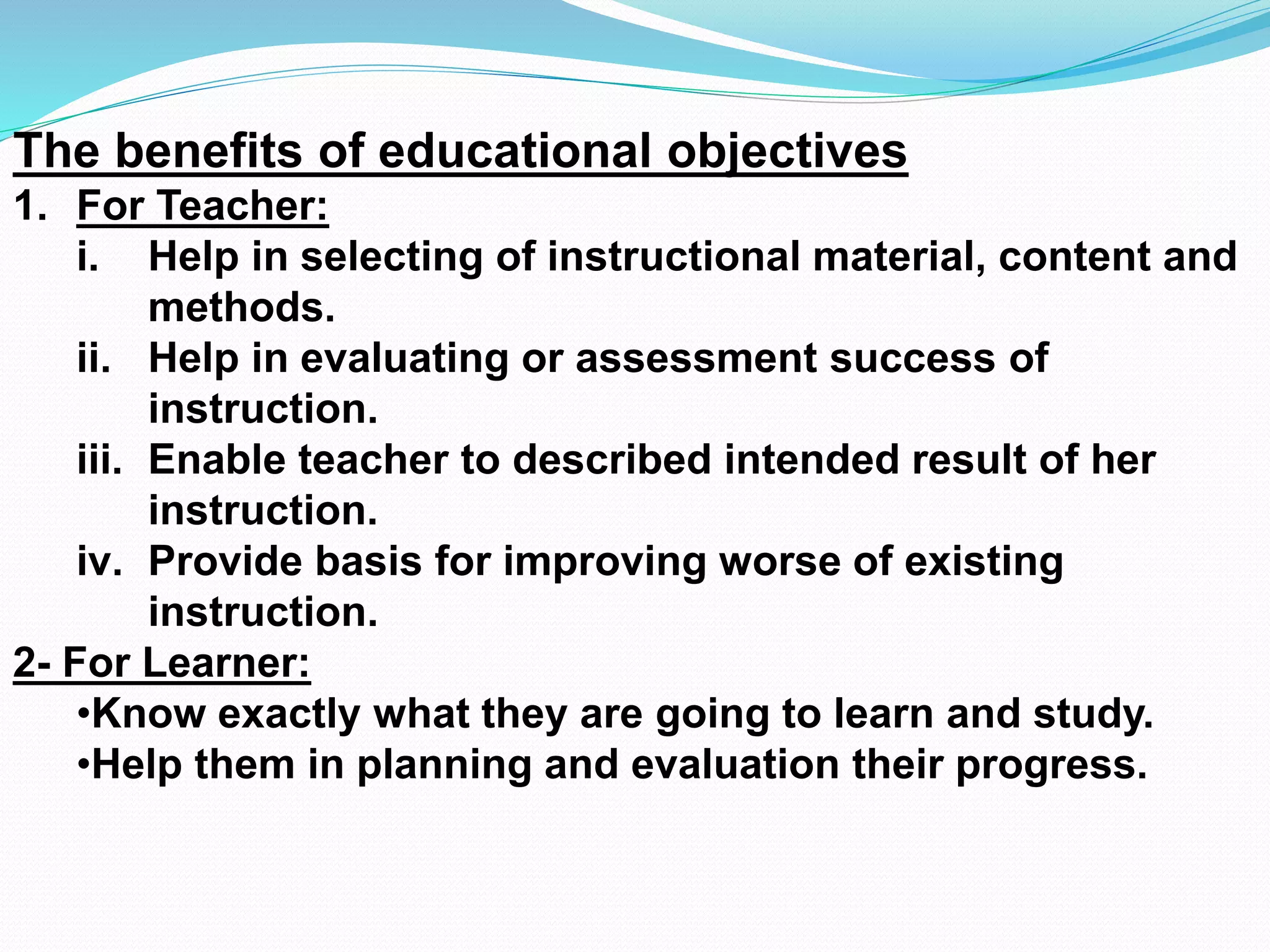 Educational objectives | PPTX