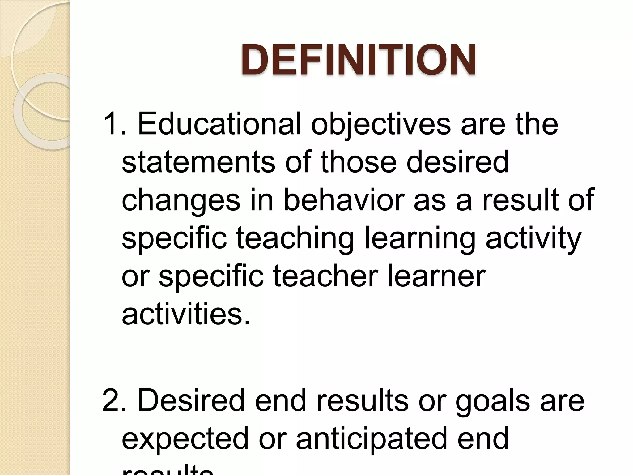 Educational objectives | PPTX