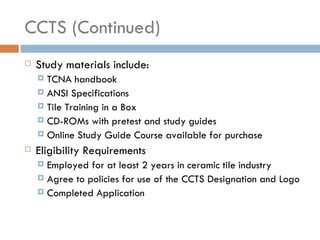 CTDA Educational Opportunities | PPT