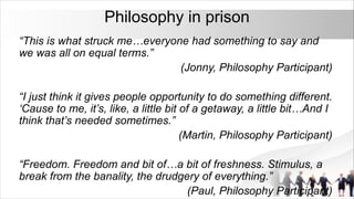 Educational Philosophy in Prison / Correctional Facilities | PDF