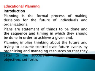 Educational planning | PPTX