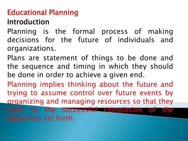 Educational planning | PPT