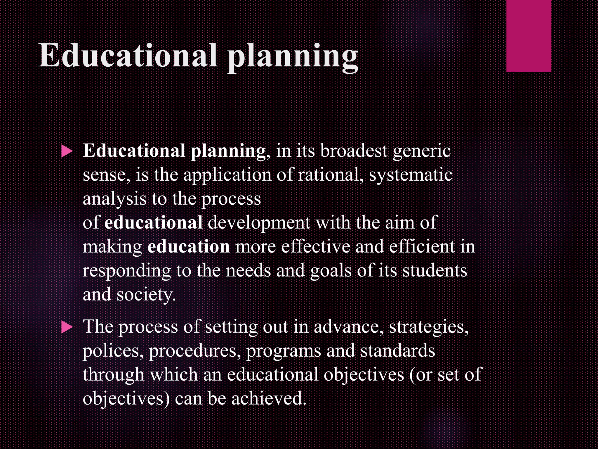 Educational planning, intructional and time framing | PPT