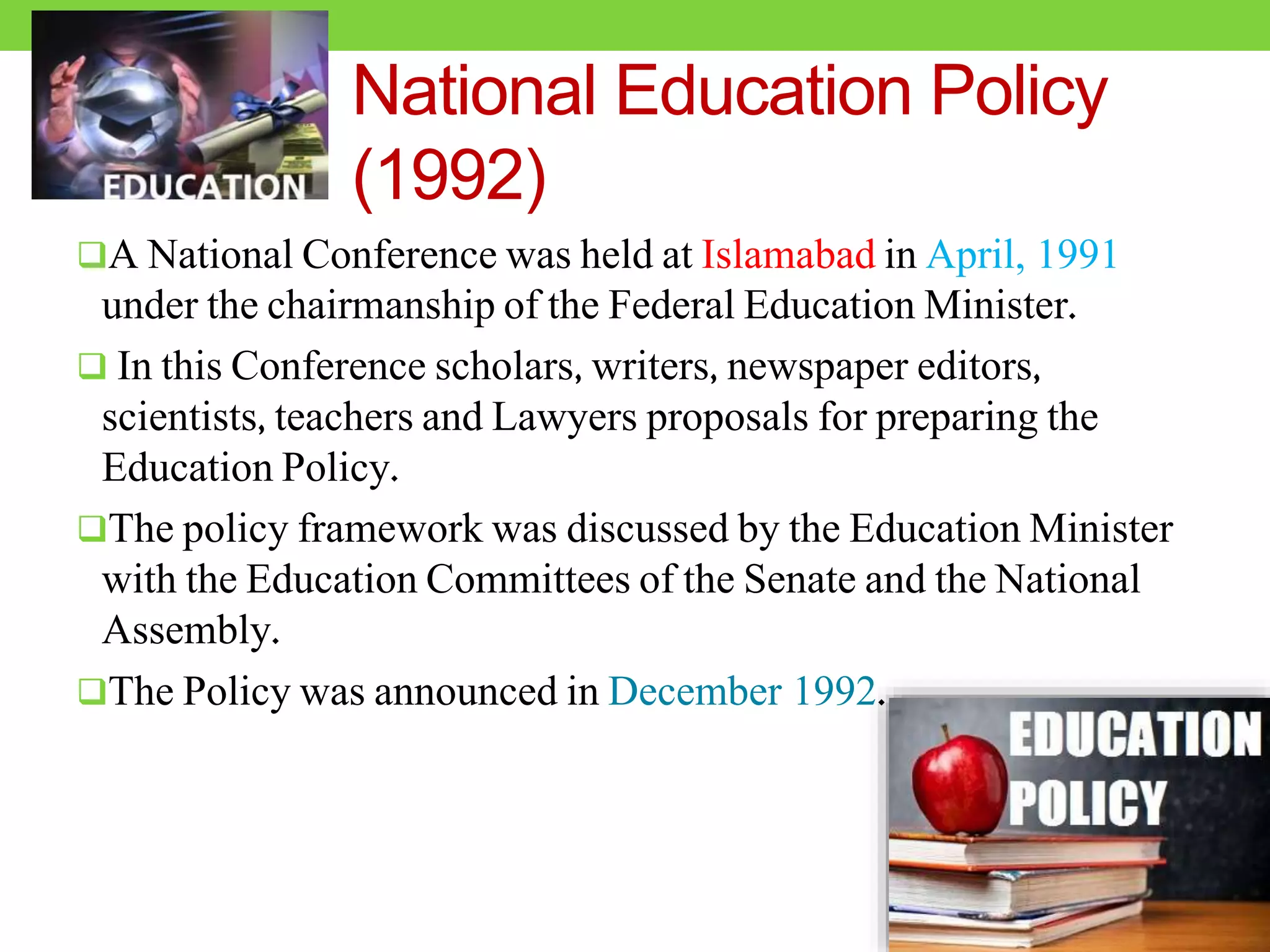 Educational policies of pakistan | PPTX