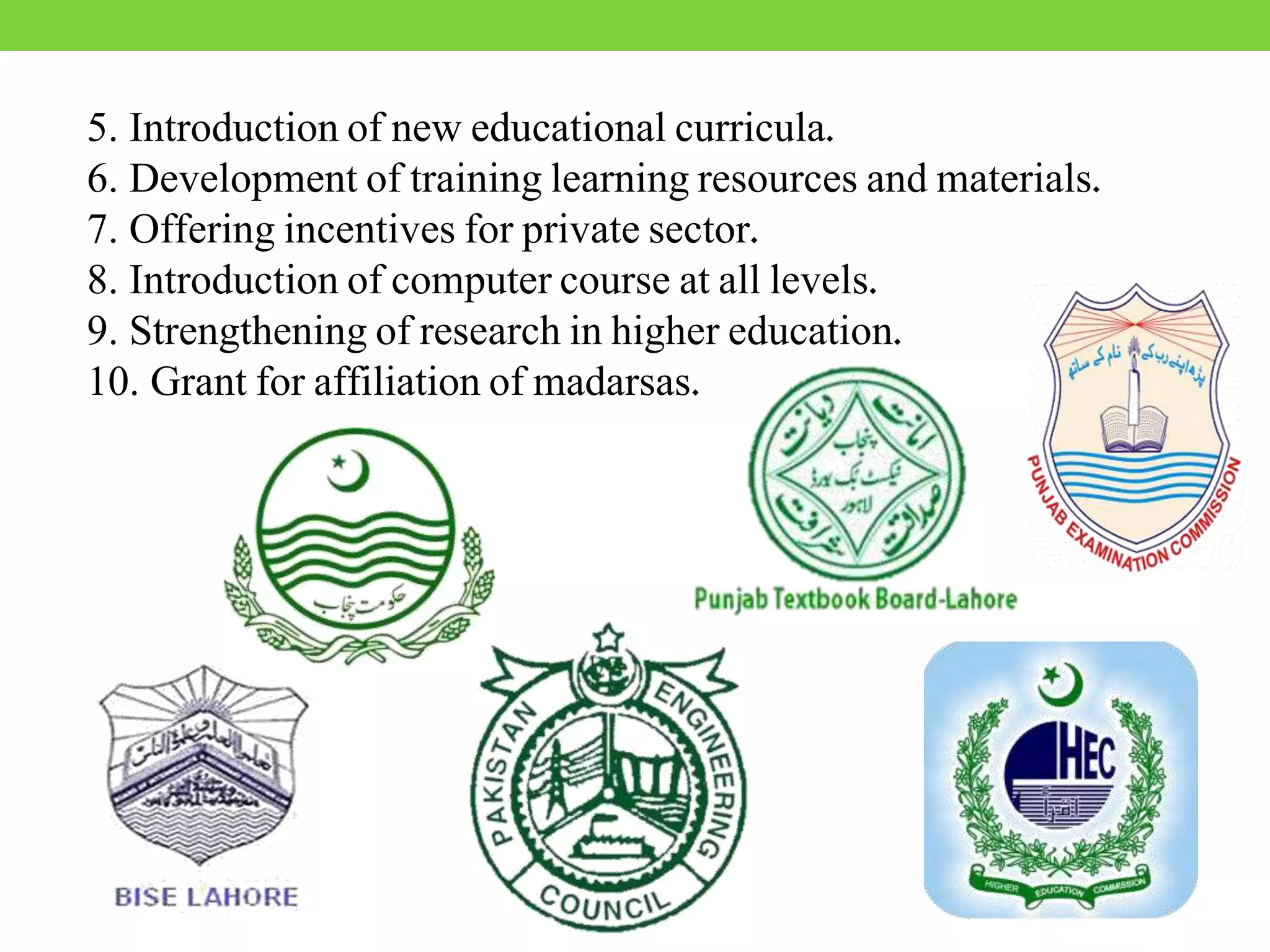 Educational Policies Of Pakistan Pptx