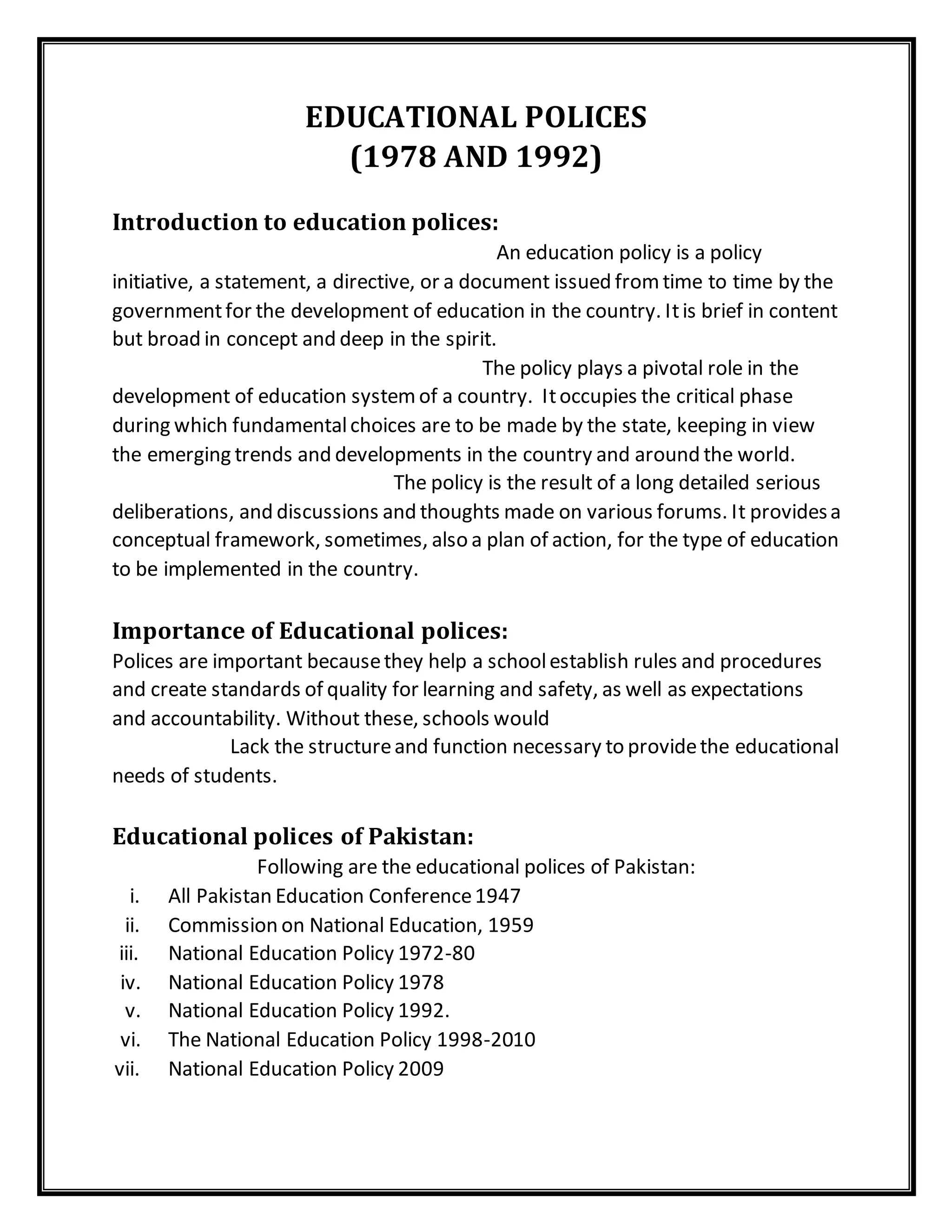 Educational policy 1978 1992 (1) | DOCX