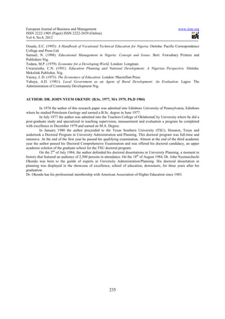 Educational program installation, manpower generation, and rural ...