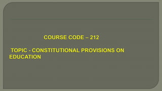 Educational provisions | PPTX
