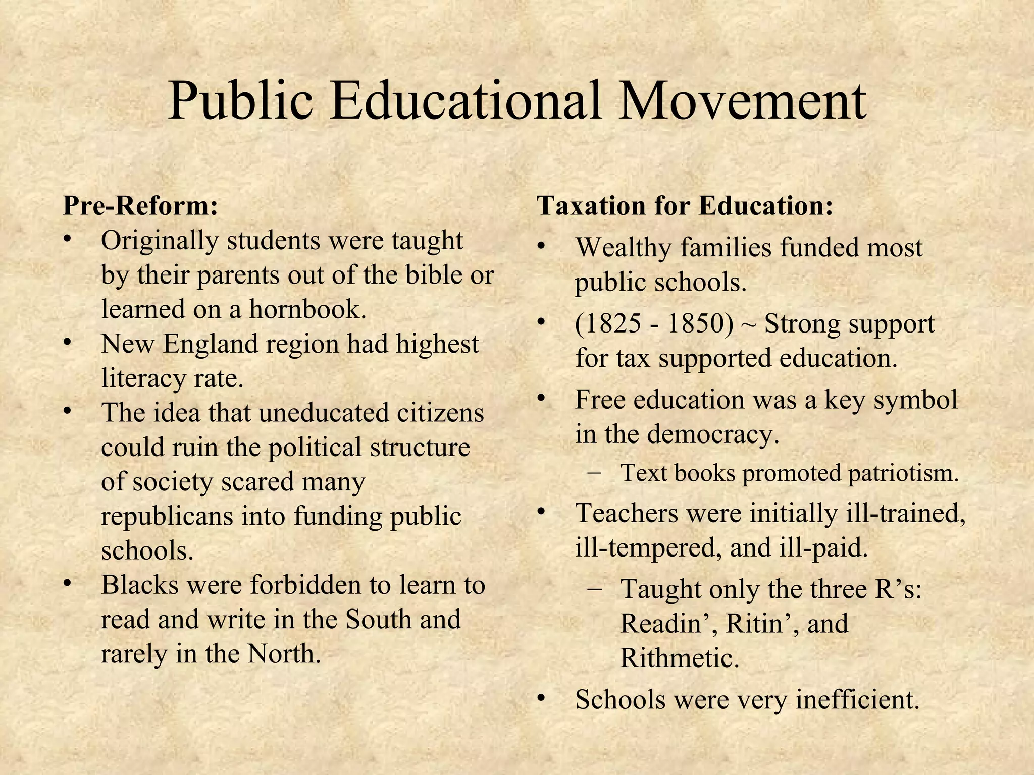 Educational reform (1790 - 1860) | PPT