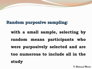 Educational research qualitative sampling | PPT