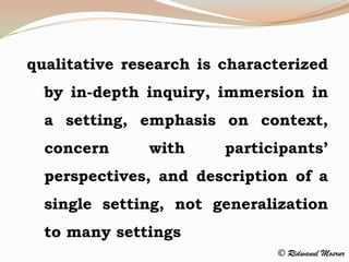 Educational research qualitative sampling | PPT