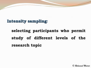 Educational research qualitative sampling | PPT