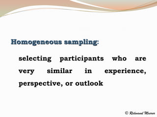 Educational research qualitative sampling | PPT