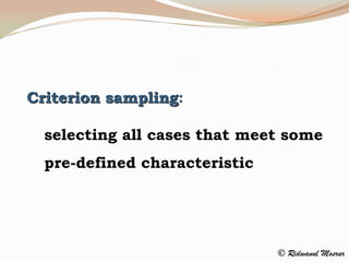Educational research qualitative sampling | PPT