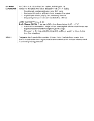 Educational Resume | DOC