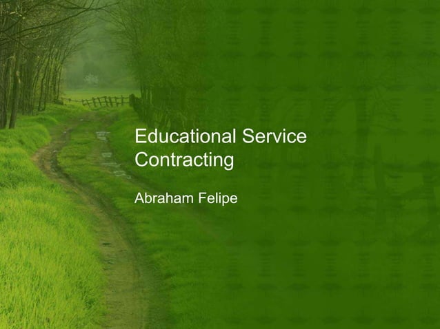 Educational service contracting | PPTX