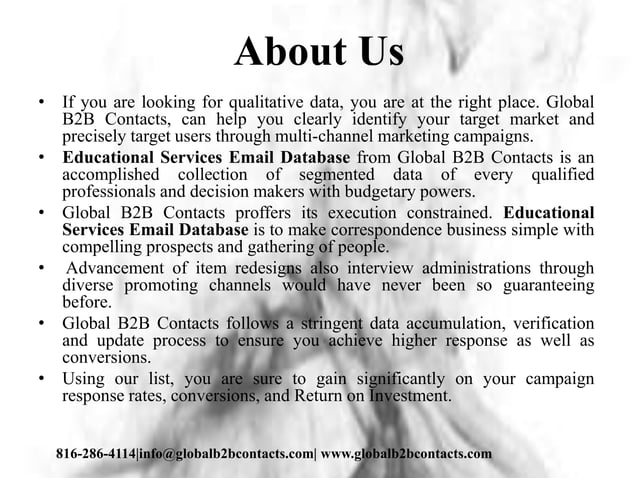 Educational services email database | PPTX