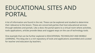 EDUCATIONAL SITES AND PORTALS for profed4.pptx