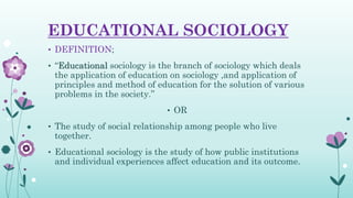 Educational sociology copy | PDF