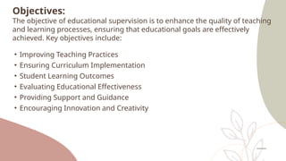 Educational Supervision, Concept and objectives of educational ...