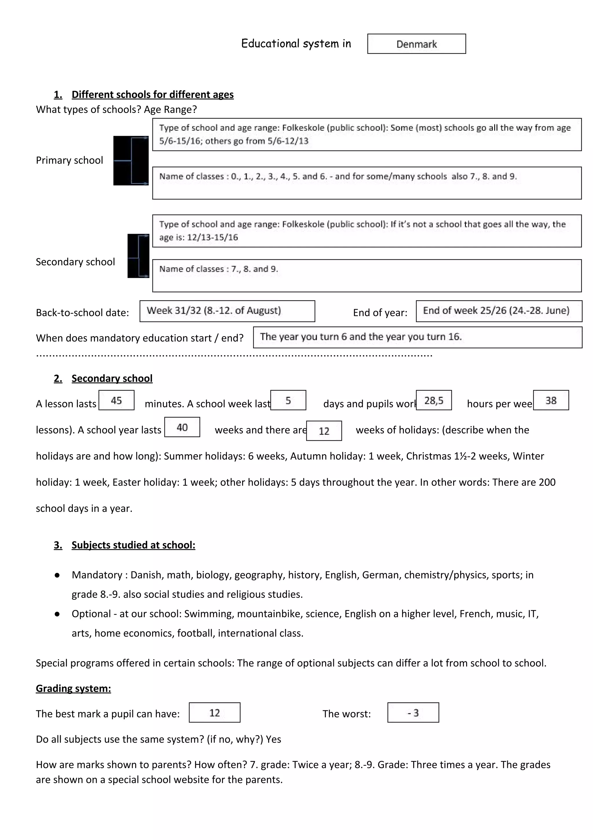 Educational System in Denmark | PDF
