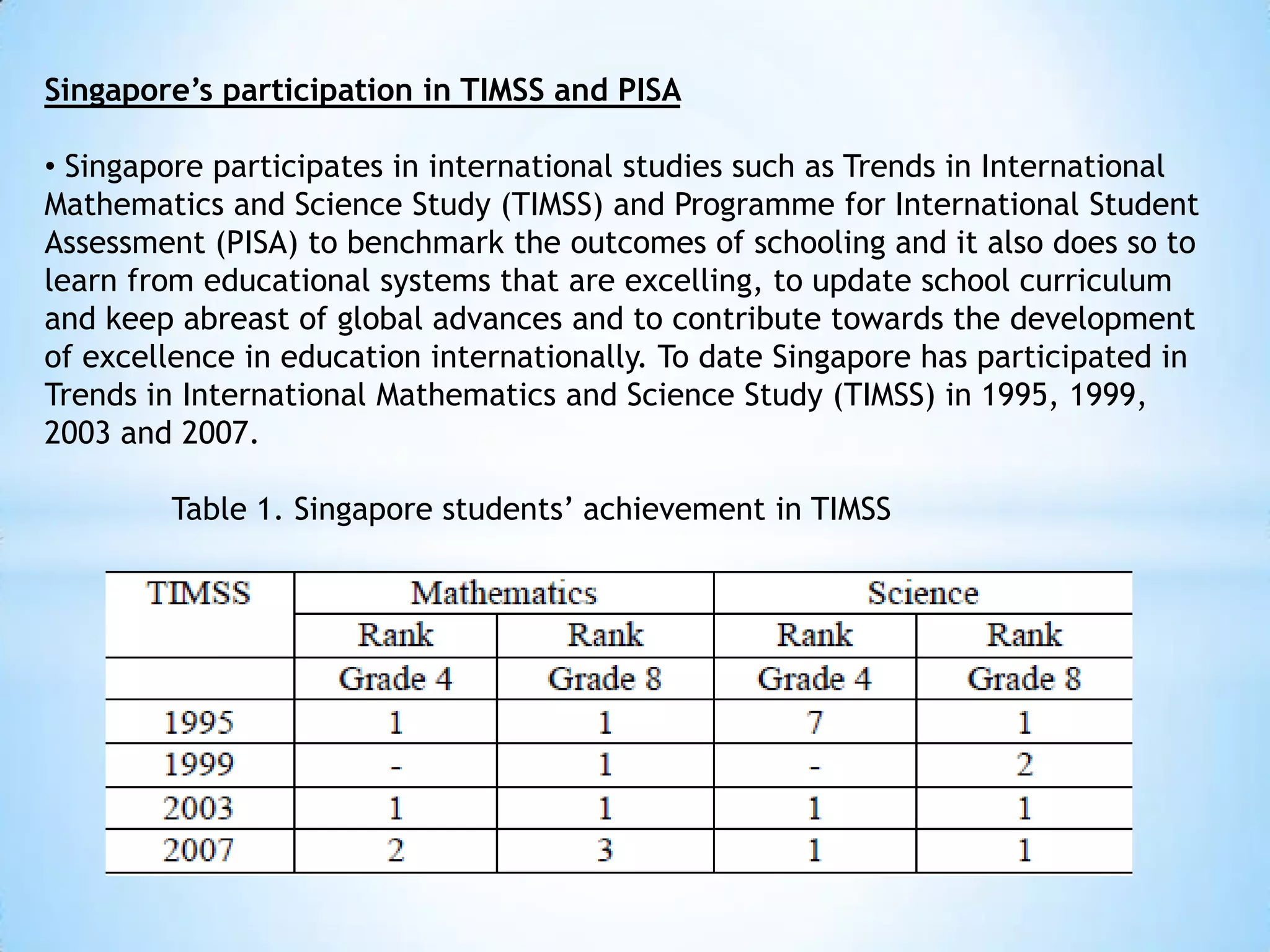 Educational system in singapore final revision | PPTX