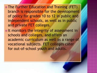 Educational system of south africa | PPTX