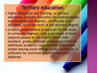 Educational system of south africa | PPTX