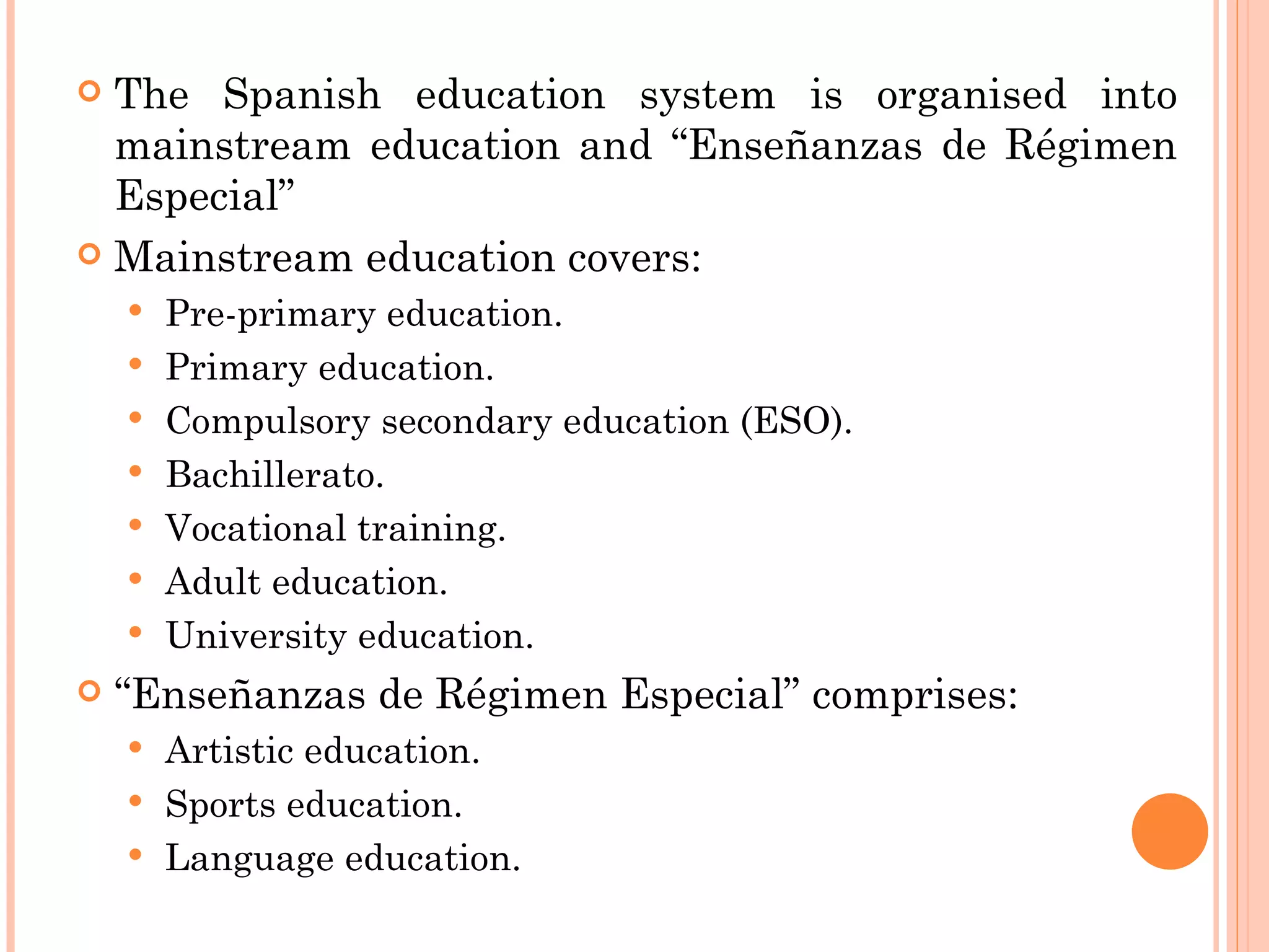 Educational systems spain[m5] | PPT