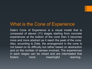 The Cone of Experience | PPTX | Education