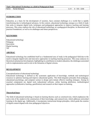 Educational Technology as a field of Pedagogical Study.pdf