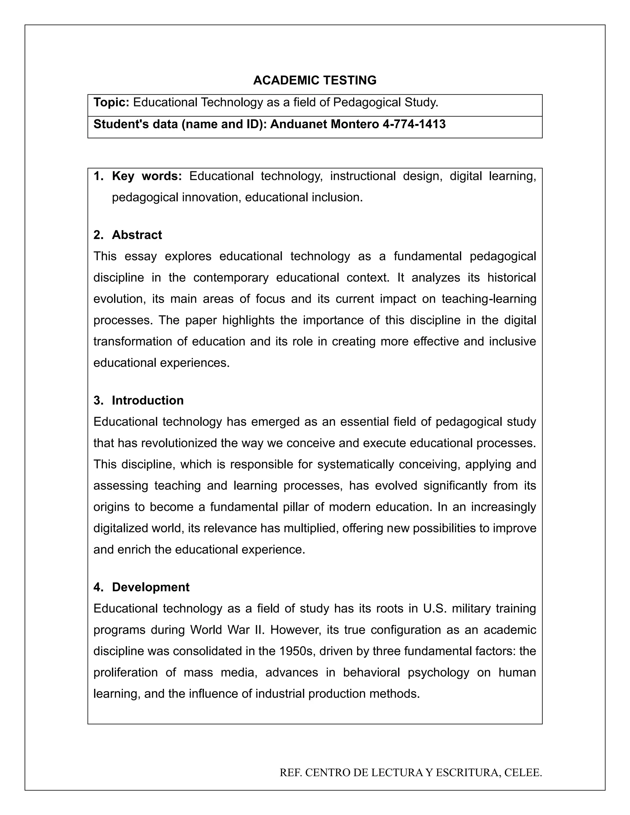 Educational Technology as a field of Pedagogical Study.pdf
