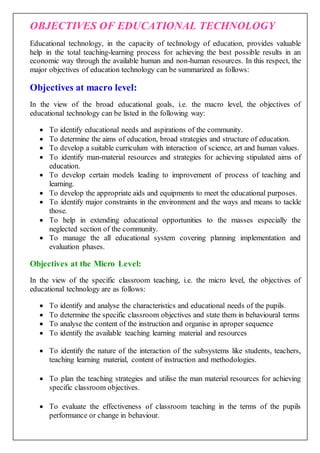 Educational technology be.d semester 1{Archana} | DOCX | Education ...