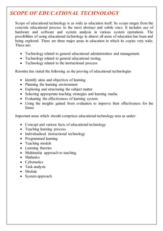 Educational technology be.d semester 1{Archana} | DOCX | Education industry | Industries