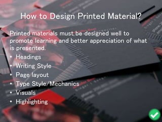 Educational technology chapter 7 printed media | PPTX